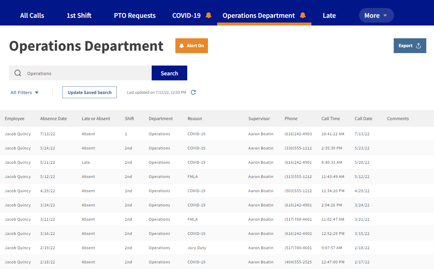 Employee Call Off Hotline Guide | Ambs Call Center